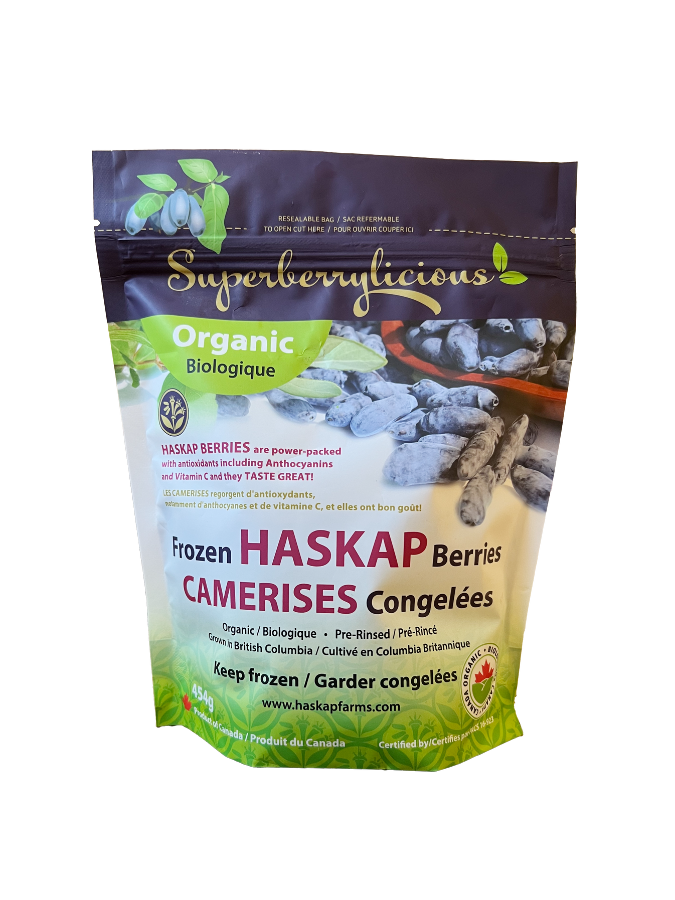 Frozen Haskap Berries Resealable Pouch Bag – Haskap Farms Ltd